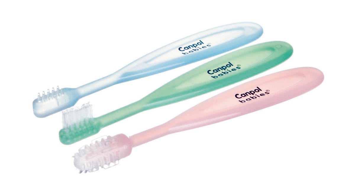 Зубная щетка Canpol babies набор зубных щёточек для детей, разноцветный, 3 шт
