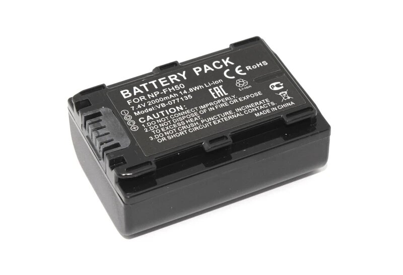Аккумуляторная батарея для фото и видеокамеры Sony DCR-DVD (NP-FH50) 7.4V 2000mAh Li-ion