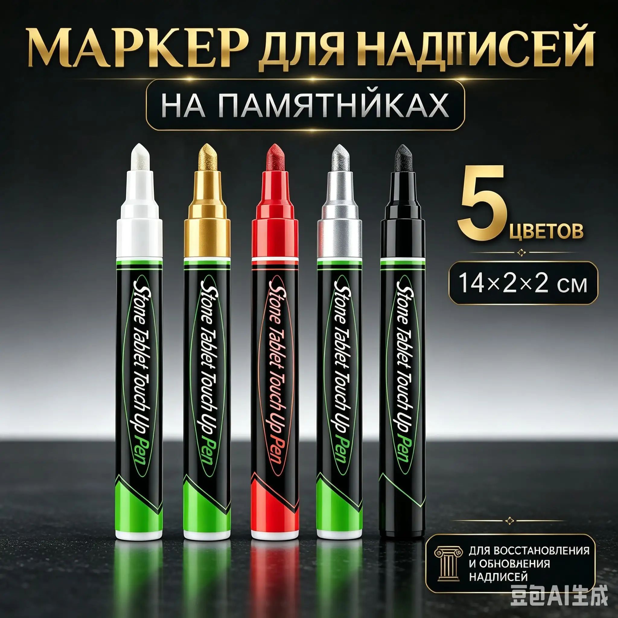 Маркер Масляный, толщина: 2 мм, 5 шт. для выделения текста