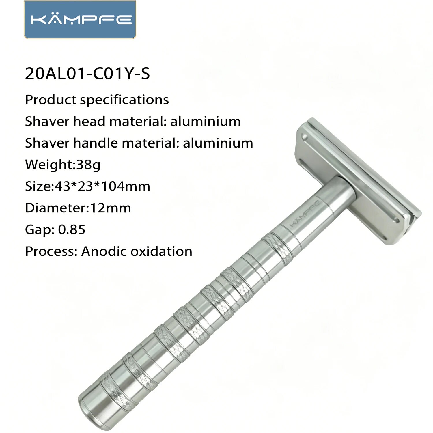 Бритва KAMPFE 20AL01-C01Y-S из алюминия