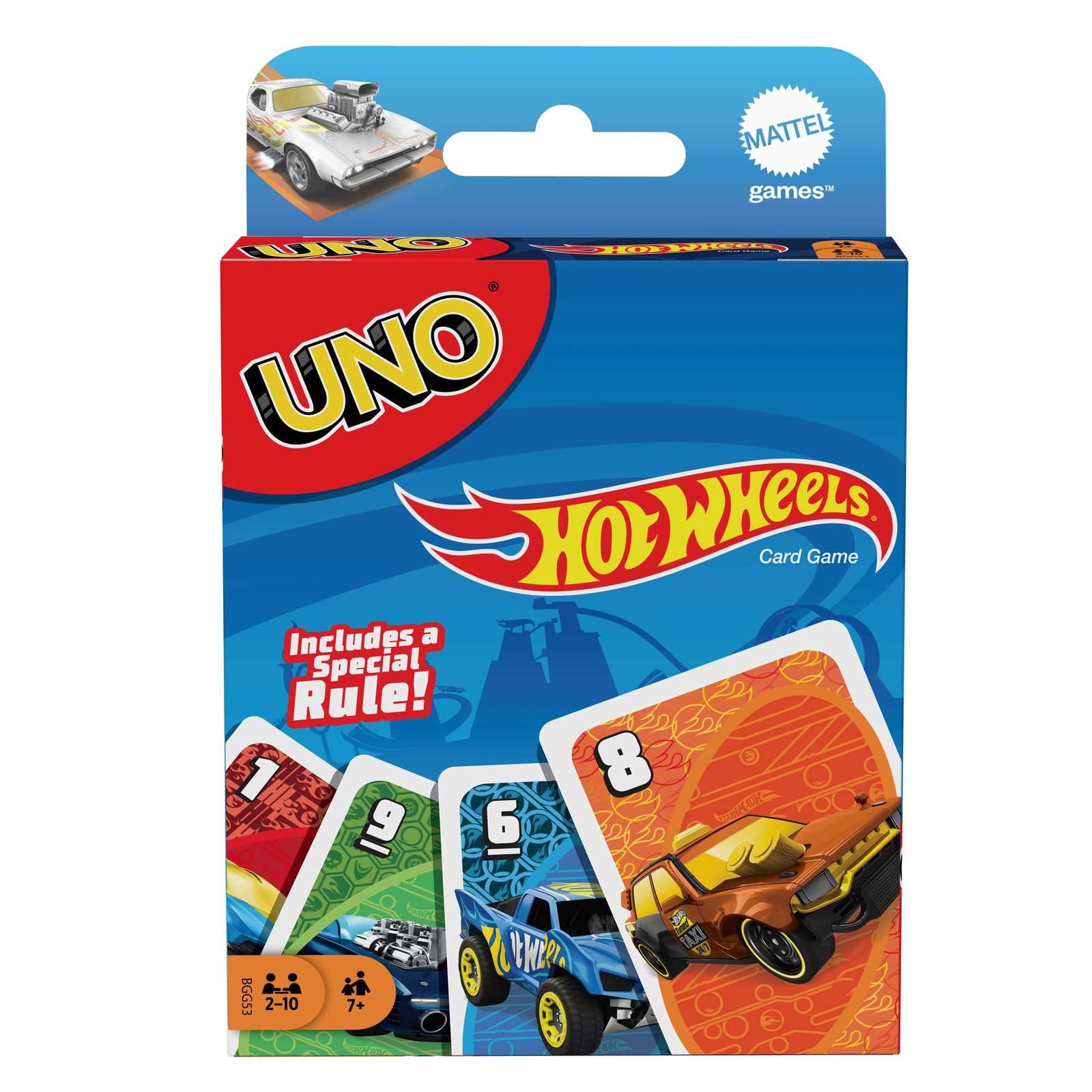 Настольная игра Mattel Games UNO Hot Wheels, карточная игра для детей, красный
