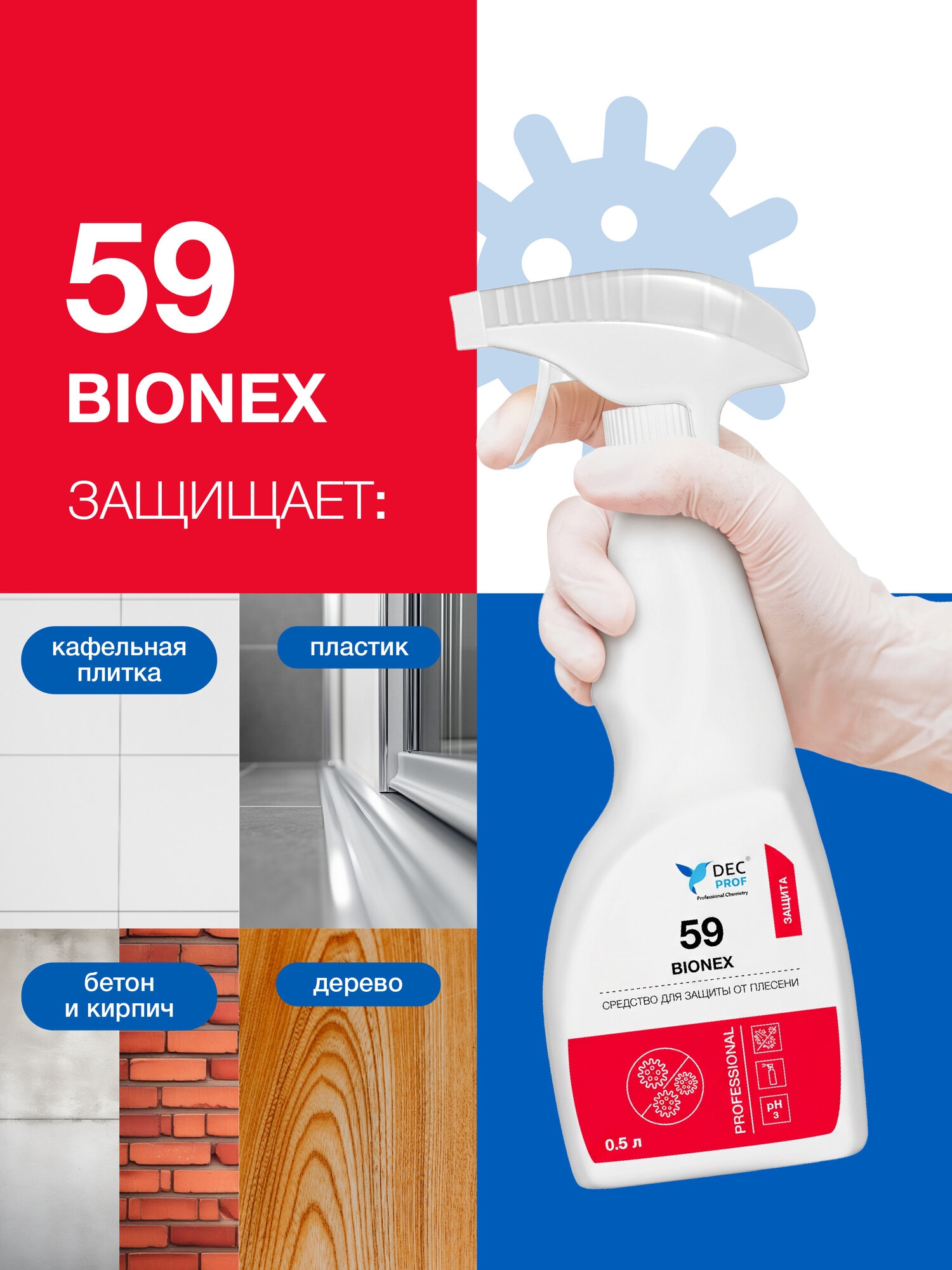 Средство для защиты от плесени DEC PROF 59 BIONEX 0,5л