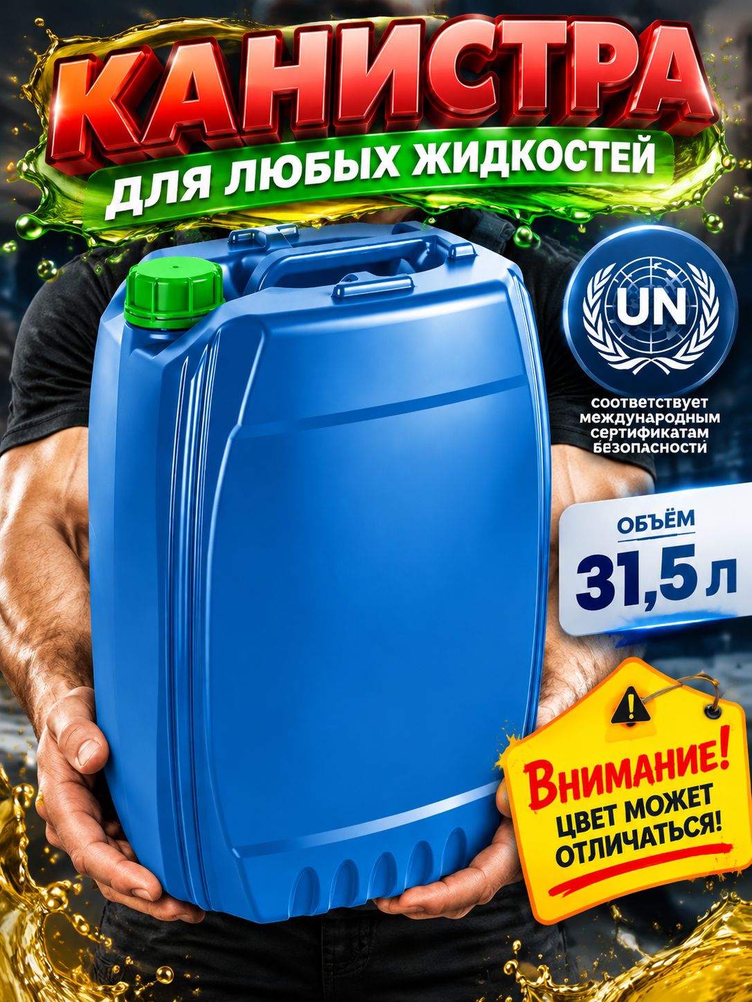 Канистра для бензина 31,5 л , Бочка для бензина пластиковая