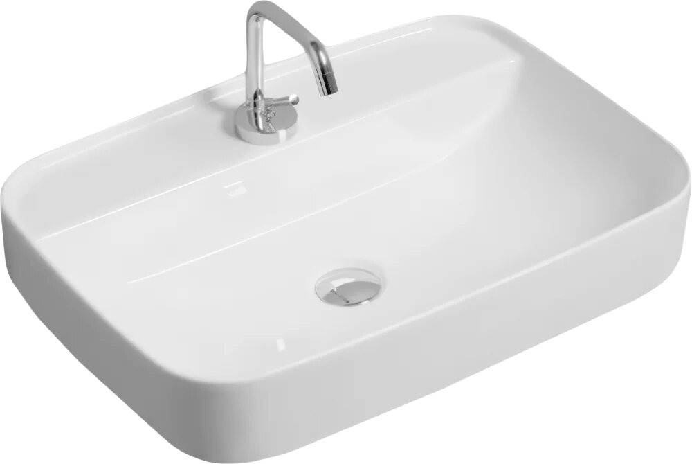 Накладная раковина Kerasan Tribeca 514001bi*1 60 накладная, фарфоровая, прямоугольная, раковина для ванной, белая