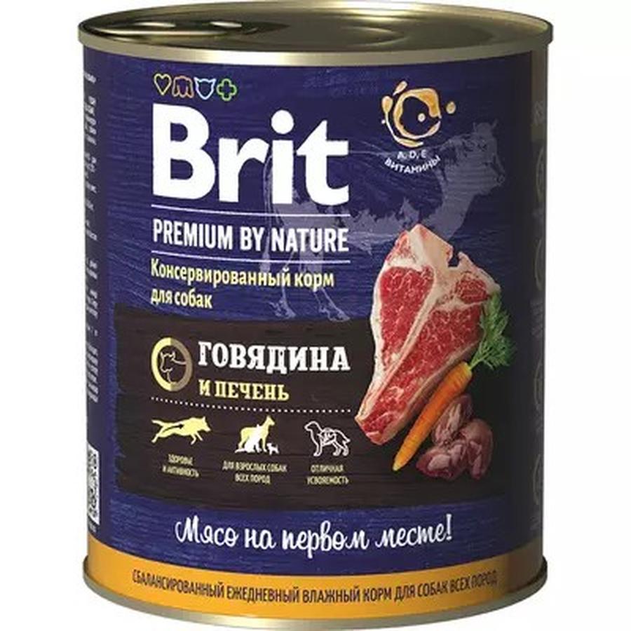 Консервы для собак Brit говядина и печень 850 г