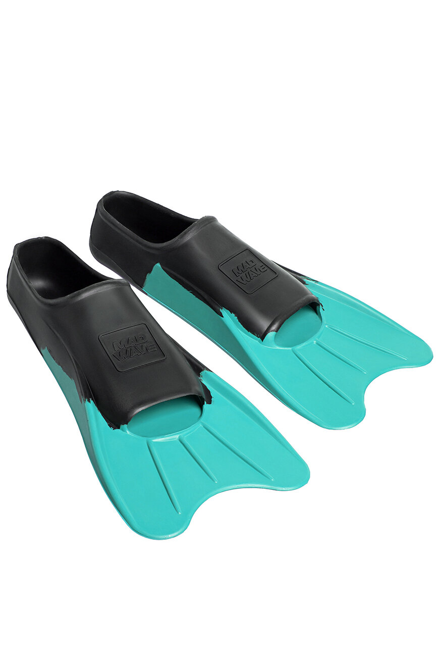 Ласты MAD WAVE Aqua Blade short, с закрытой пяткой, короткие, цвет бирюзовый, размер 38-39