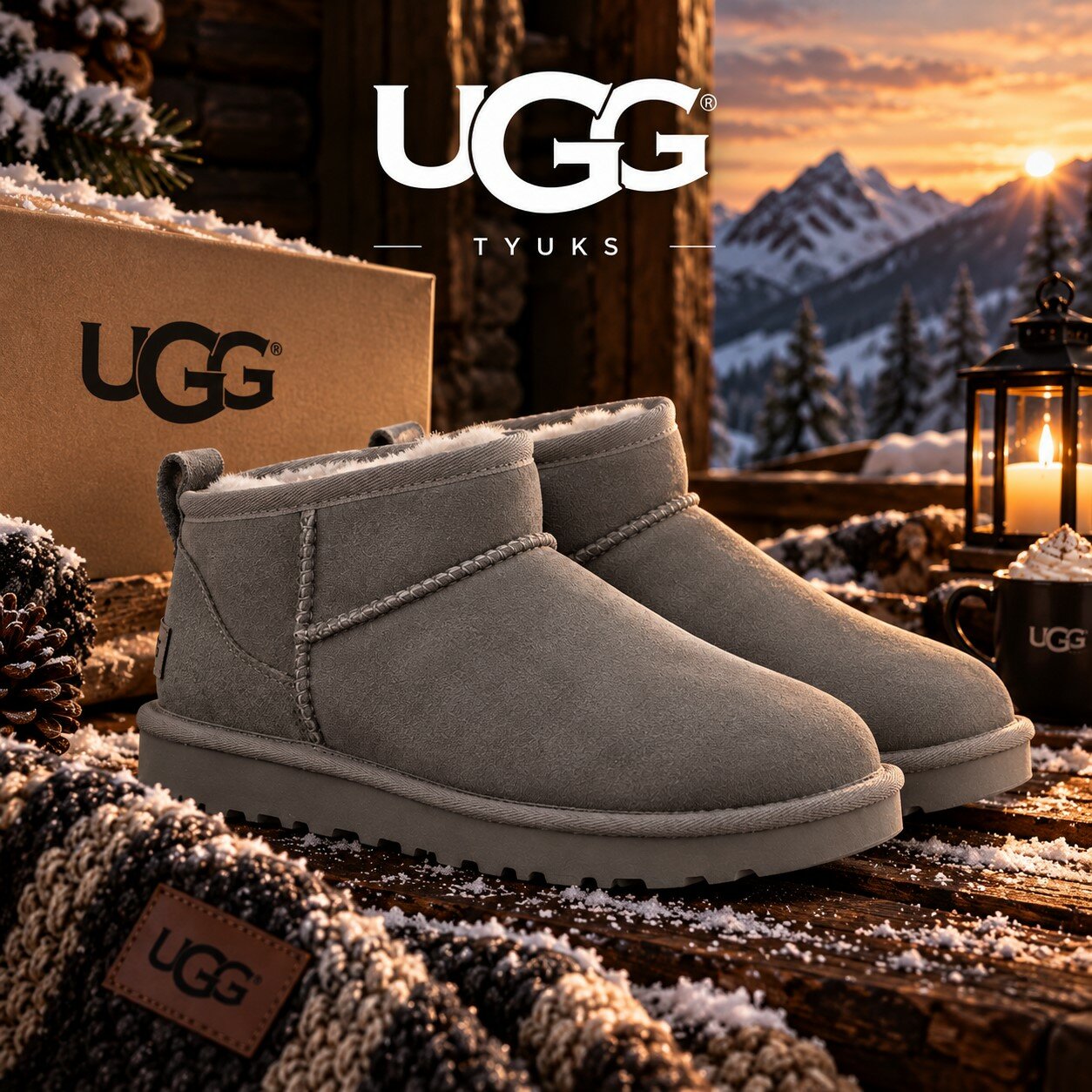 Угги UGG UGG Classic Ultra Mini Boot Grey