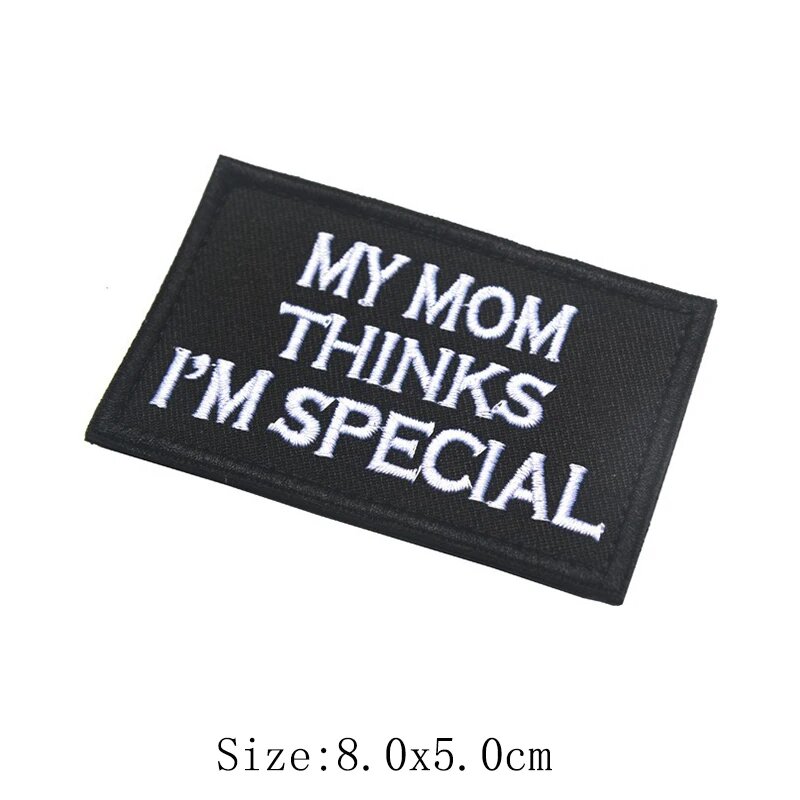 Нашивка «MAMA Said I Am A Special» с 3D-вышивкой Черный, MS3086