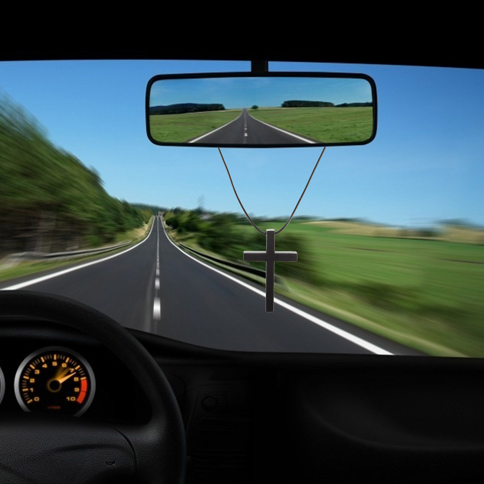 Черное Украшение На Зеркало Rearview Mirror Pendant Размер 7.00X5.00X1.00Cm