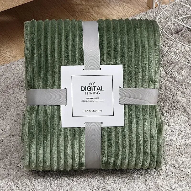 Плед из кораллового флиса Grass green