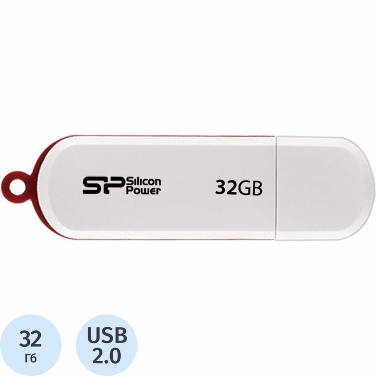 Флеш-память USB 32Gb Silicon Power LuxMini 320, белый (SP032GbUF2320V1W)