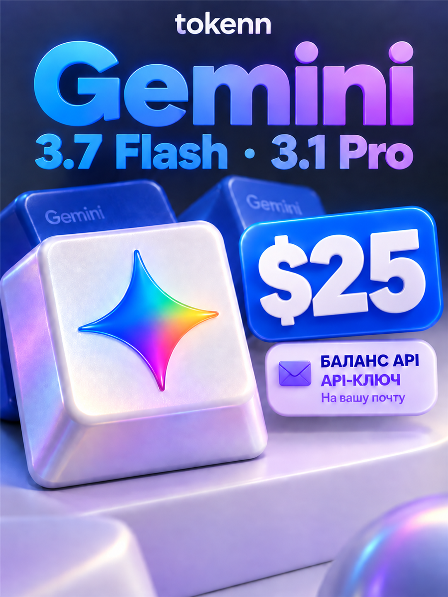 Gemini 3.1 Pro / 3.7 Flash API-ключ | 25 долларов баланса | Индивидуальный доступ
