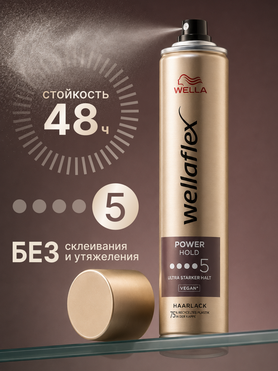 Wella POWER HOLD Лак для экстрасильной фиксации волос без склеивания