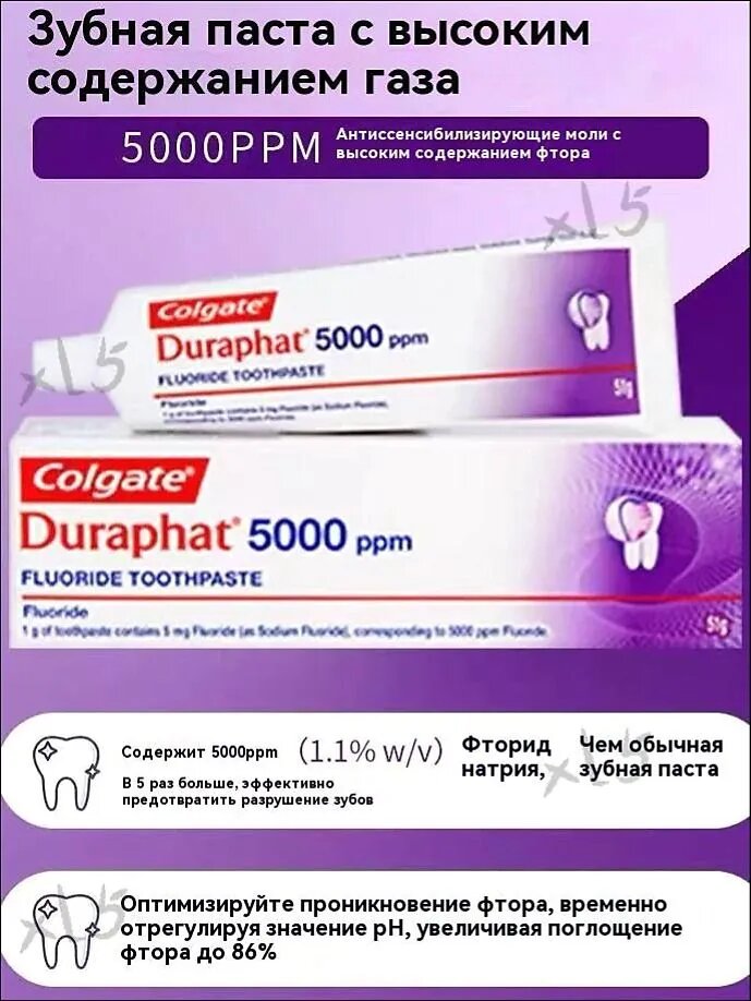 Colgate Зубная паста Duraphat 5000ppm, 51 г