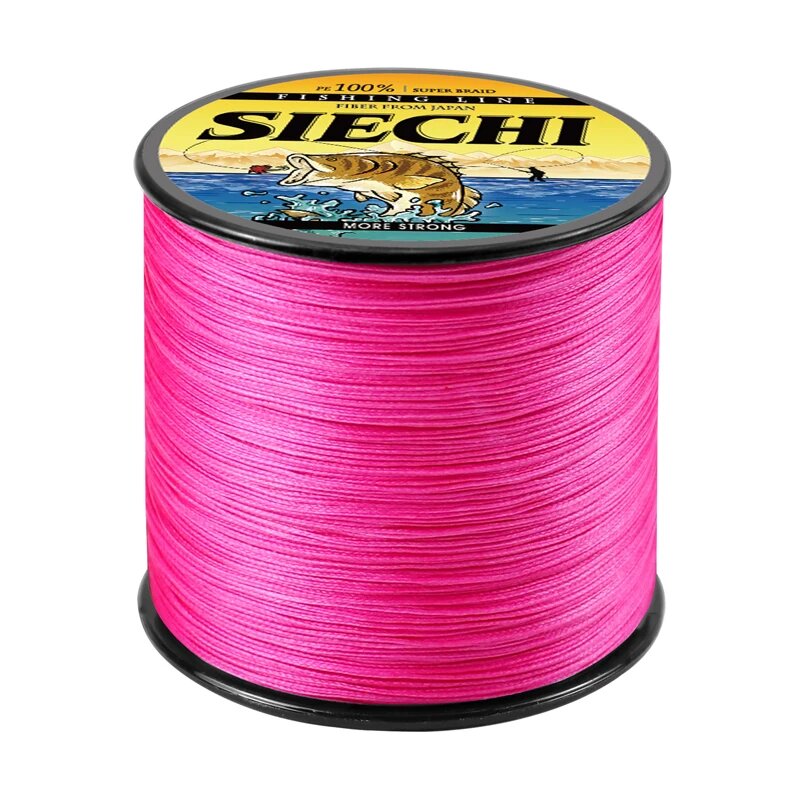 SIECHI плетенная рыболовная леска Pink X4-300M-15LB-0.6