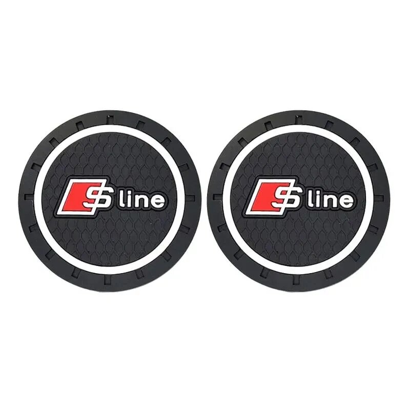 2 силиконовые автомобильные коврики с логотипом Sline, противоскользящие подстаканники, подходят для Audi S Line A1 A3 A4 A6 A7 Q3 Q5 Q7 RS3 RS4 RS5 S3 S4 S5 S7