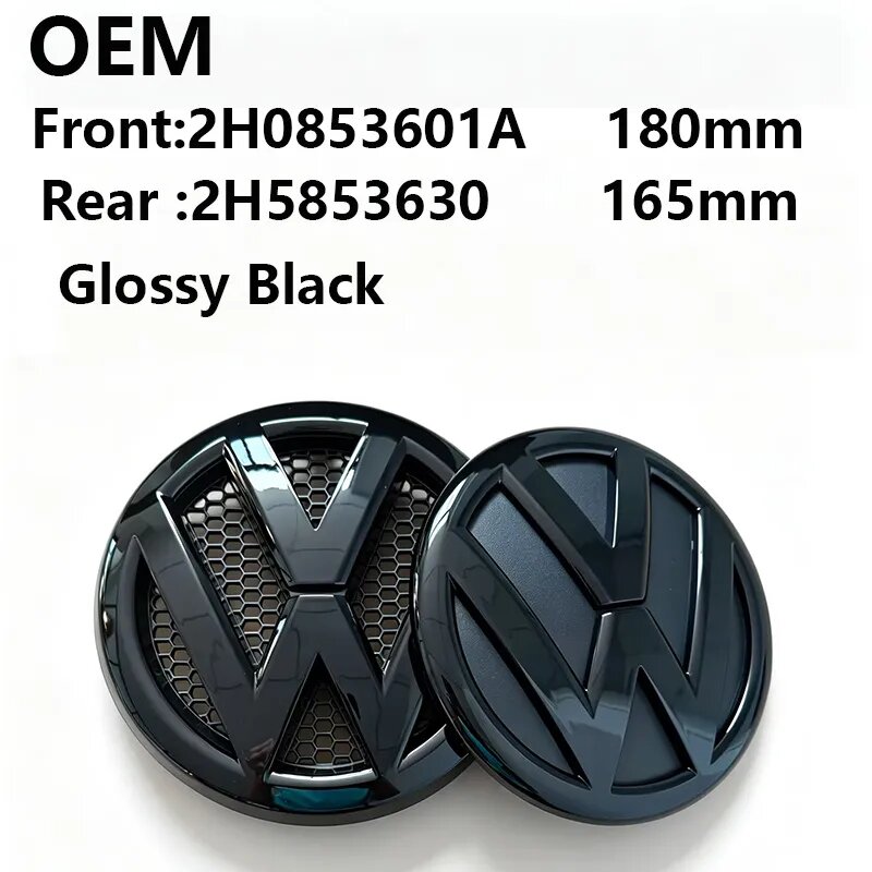 Volkswagen Amarok 2010-2016 до и после 2PCS логотип, решетки эмблемы задняя эмблема багажника-черный матовый