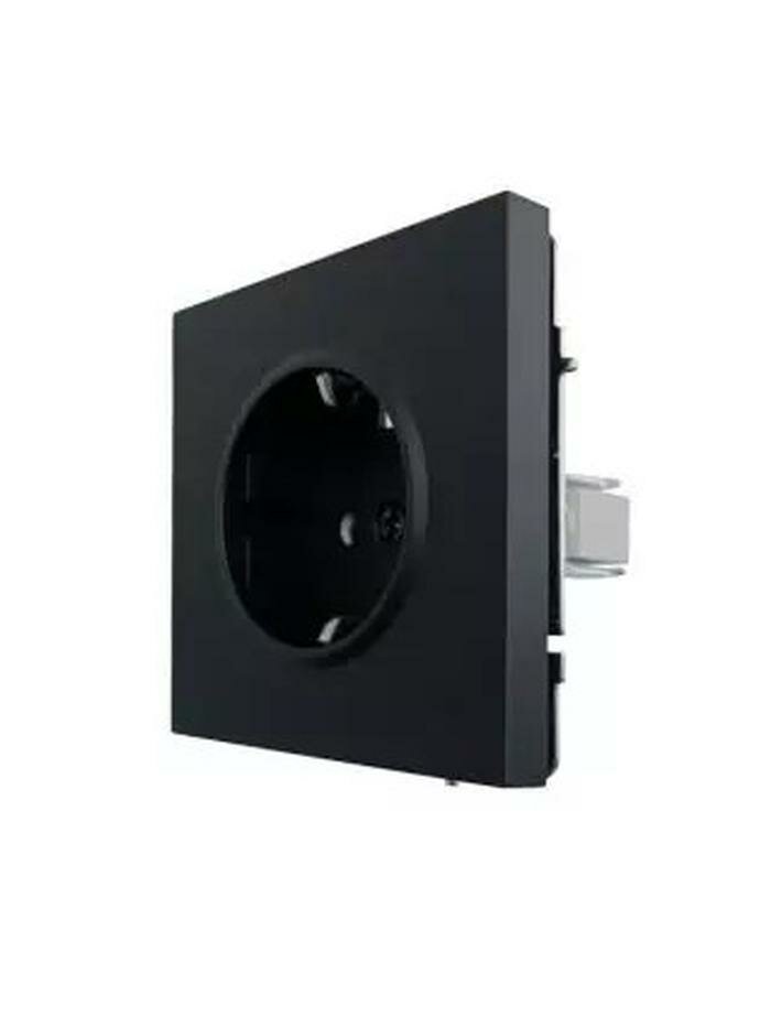 Розетка с заземлением со шторками черный Lezard ZIMA 704-4288-124BQC