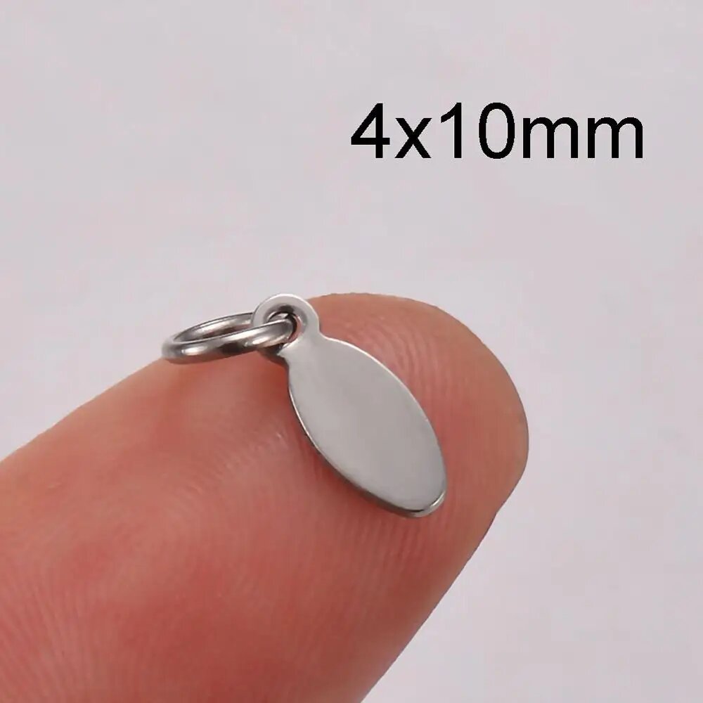 Подвески из нержавеющей стали 40 шт 4x10 Oval silver