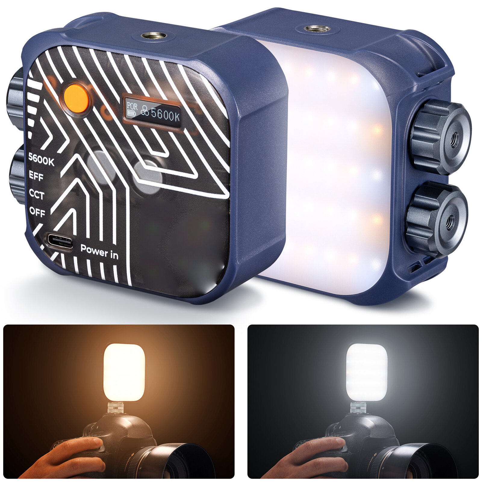 Светильник LED K&F CONCEPT, 2500K-9900K, 6W, диммируемый, 15 эффектов освещения, для видеосъемки