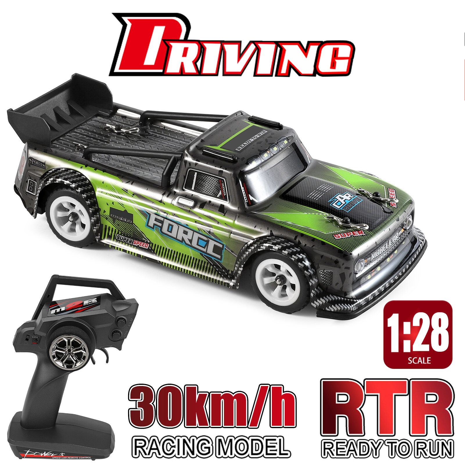 WLtoys 284131 RC Автомобиль 1/28 Короткий грузовой автомобиль 2,4 ГГц RC гоночный автомобиль 30 км/ч Высокоскоростной детский подарок RTR с металлически
