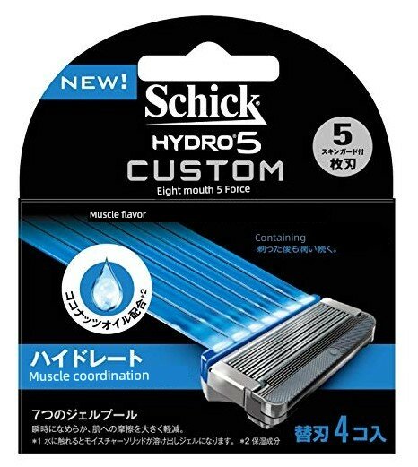 Schick HYDRO 5 Custom Увлажняющие 4-Лезвийные Заменяемые Лезвия Бритвы для Гладкого Бритья