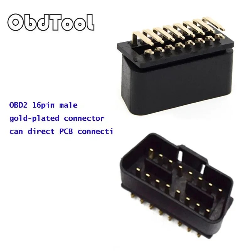 Новейший 12 В 24 В OBD штекер OBD2 16-контактный разъем OBDII гнездовой адаптер Разъем OBDII черный