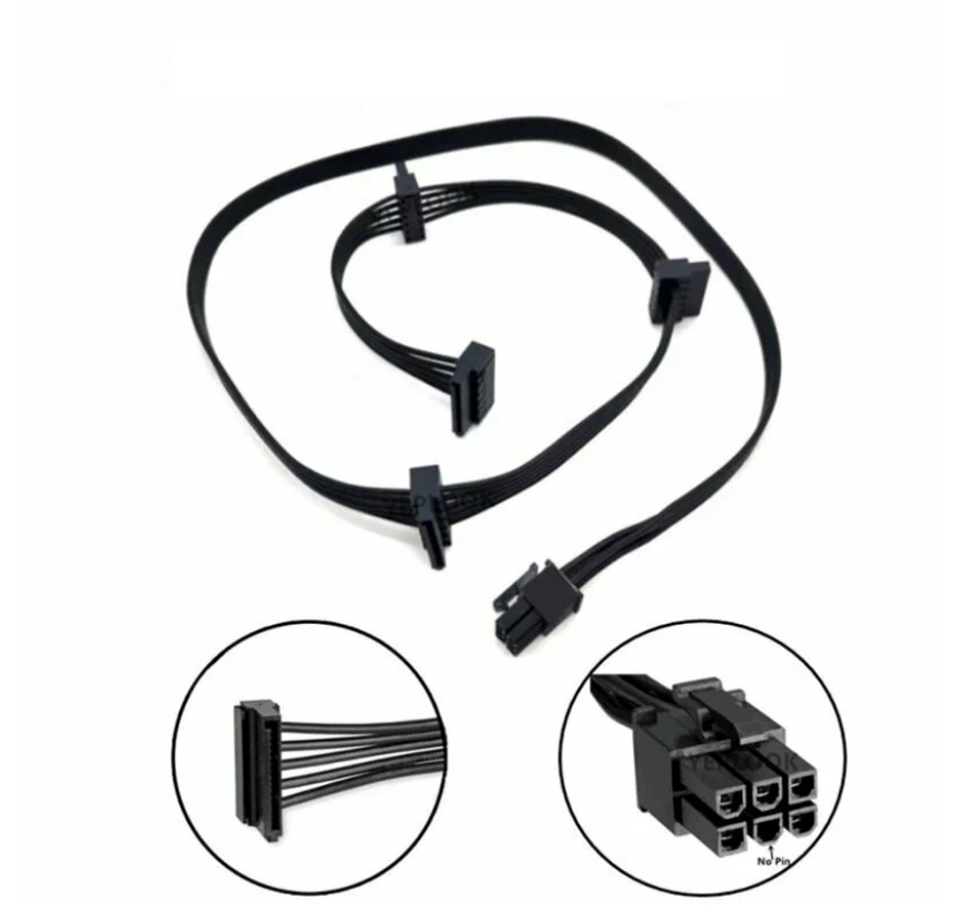 Модульный кабель GPU PCIe 8Pin, EPS12V CPU, 24Pin, SATA, Molex Perif 4Pin для блоков питания AX1500i, AX1200i, AX860i, AX760i