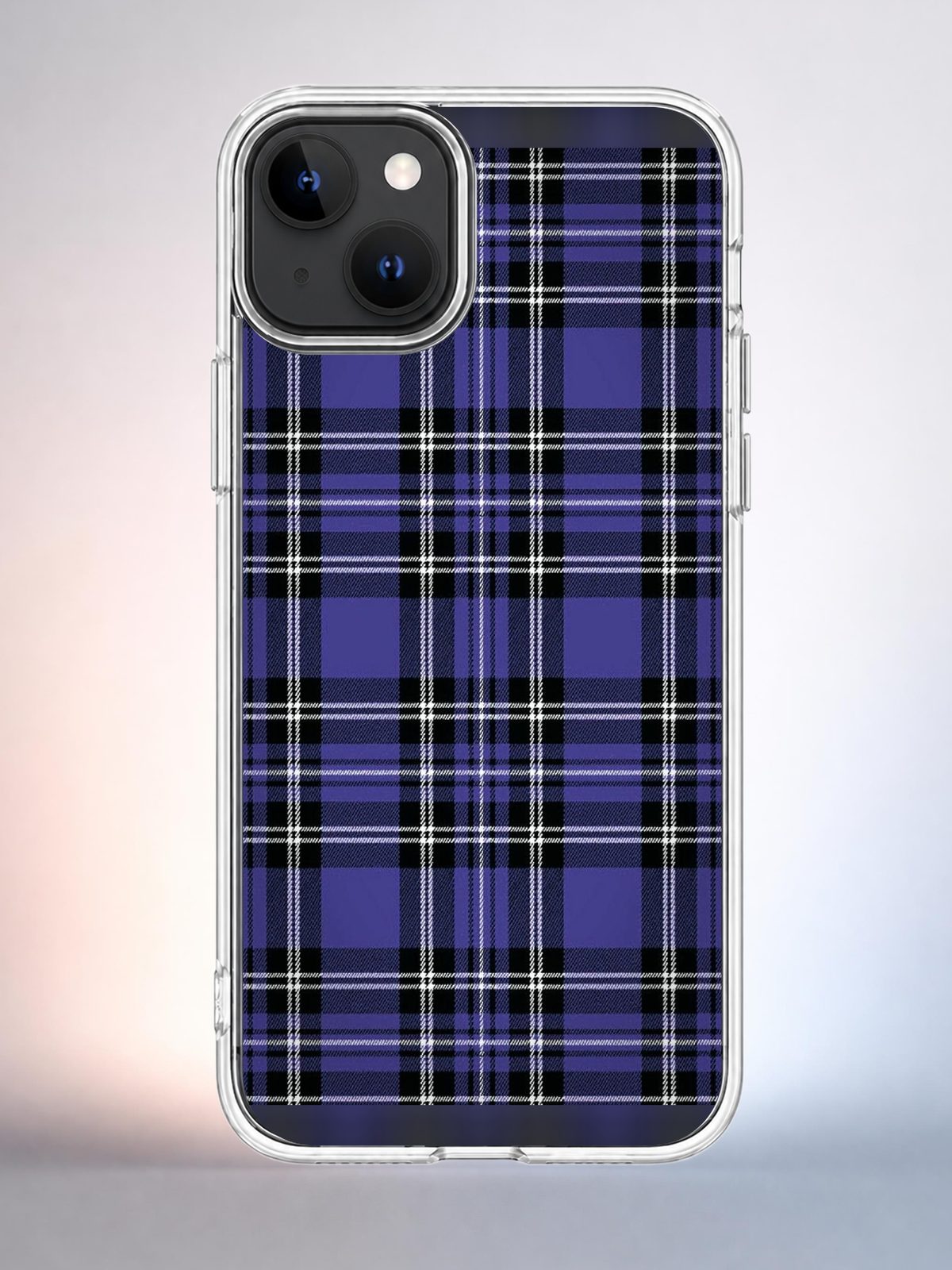 Прозрачный чехол на iPhone 14 шотландская клетка