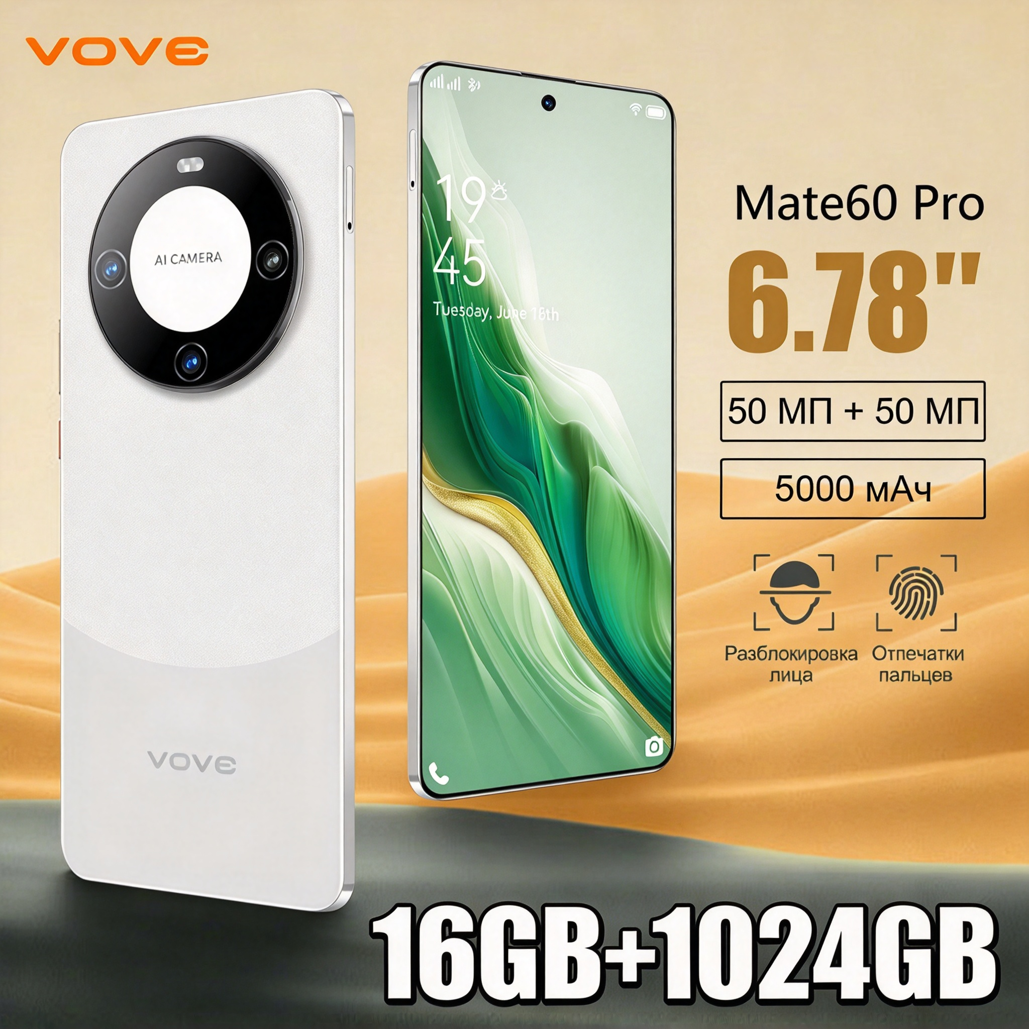 Высокая производительность! Смартфон Mate60 Pro 16+1024 ГБ для игр, 5G