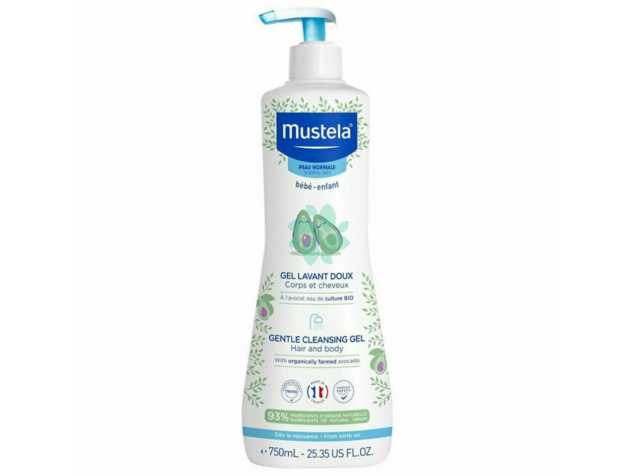 Средство для умывания Mustela Bebe Gentle Cleansing Gel, 750 мл, очищение