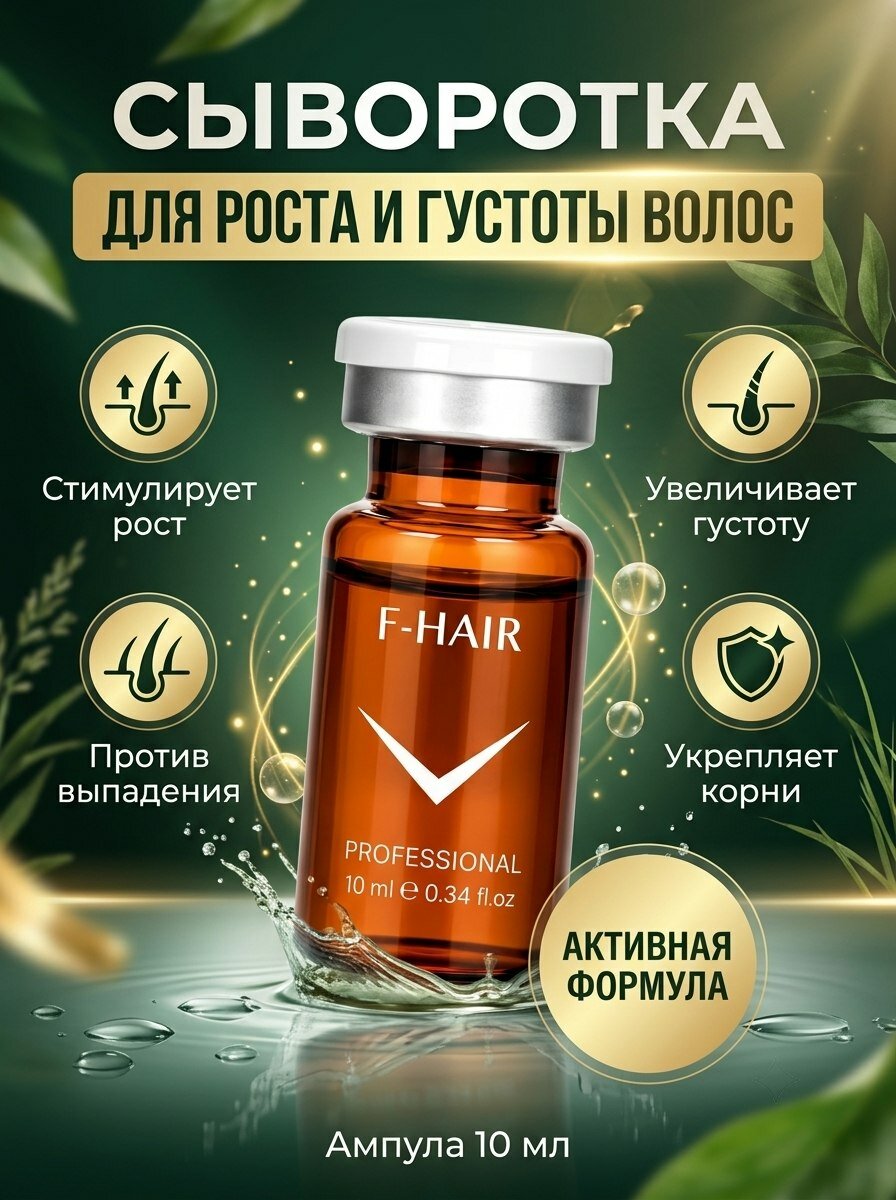 Fusion Meso F-HAIR Комплекс для роста и от выпадения волос, 10 мл 1 шт