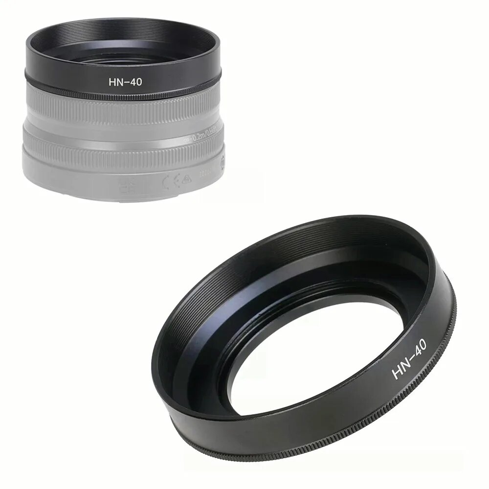 Металлическая бленда HN40 для Nikon NIKKOR Z DX 16-50mm F/3,5-6,3 VR заменяет камеру HN-40 на Z30 Z50 Z50II ZFC Z5 Z6 Z7 II