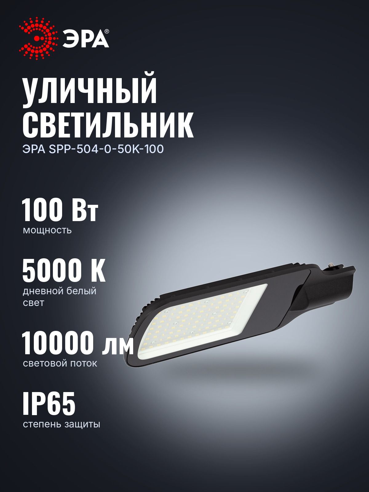 Уличный светильник ЭРА SPP-504-0-50K-100 100Вт 10 000лм 5000К IP65 КСС Д DOB SMD 48мм
