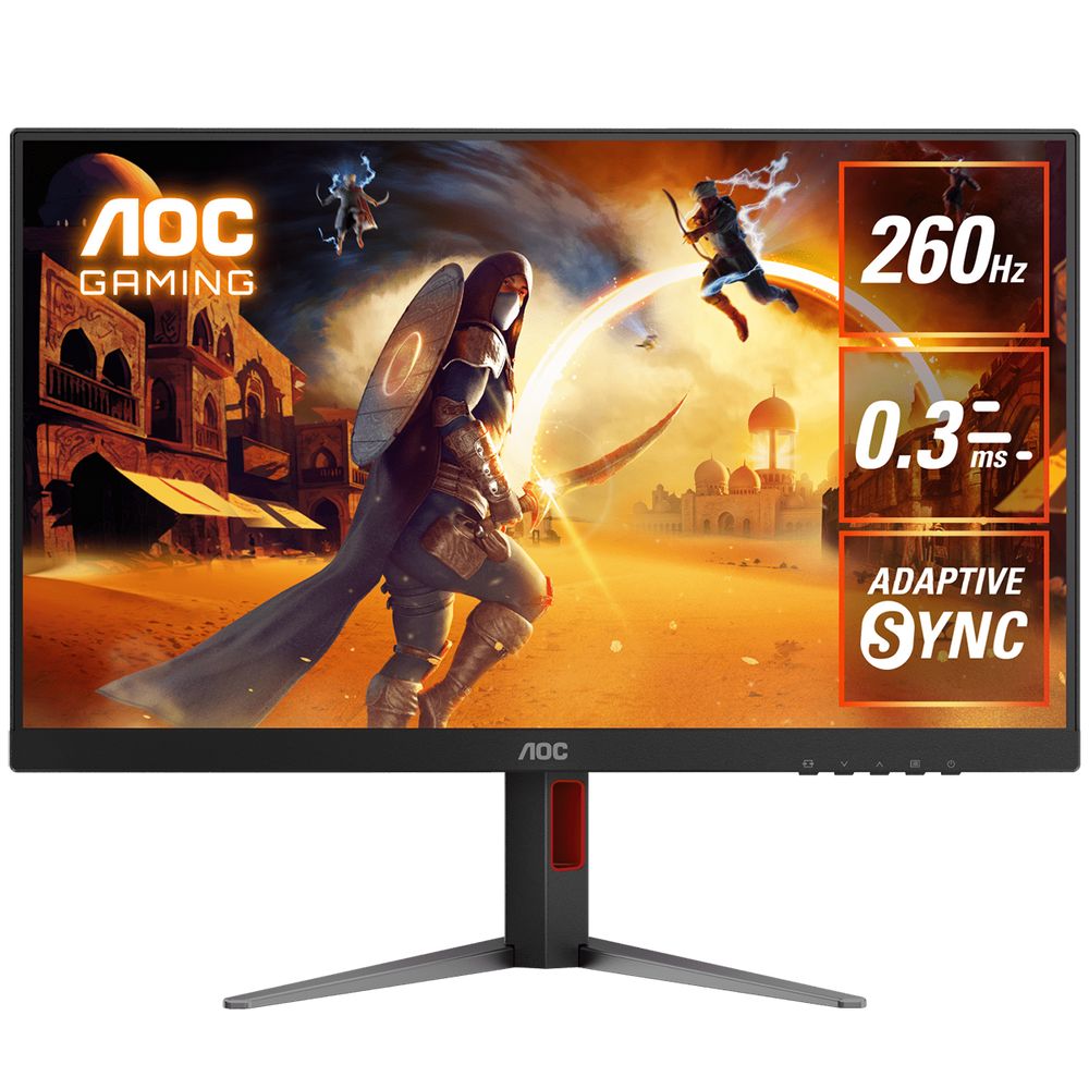 Монитор 27" AOC Q27G4Z Black (2560x1440, IPS, 260Hz, 350cd, 0.3ms, HDMI-2.0, DP-1,4, Speakers, FreeSync, Flicker Free, Pivot, VESA, 3Y)