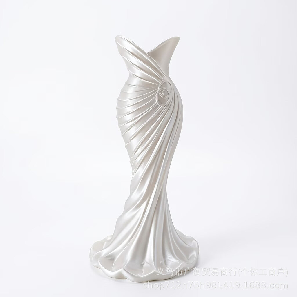 Ваза 3D печать Платье Элегантная Пластик Декор Дома Настольная Белый