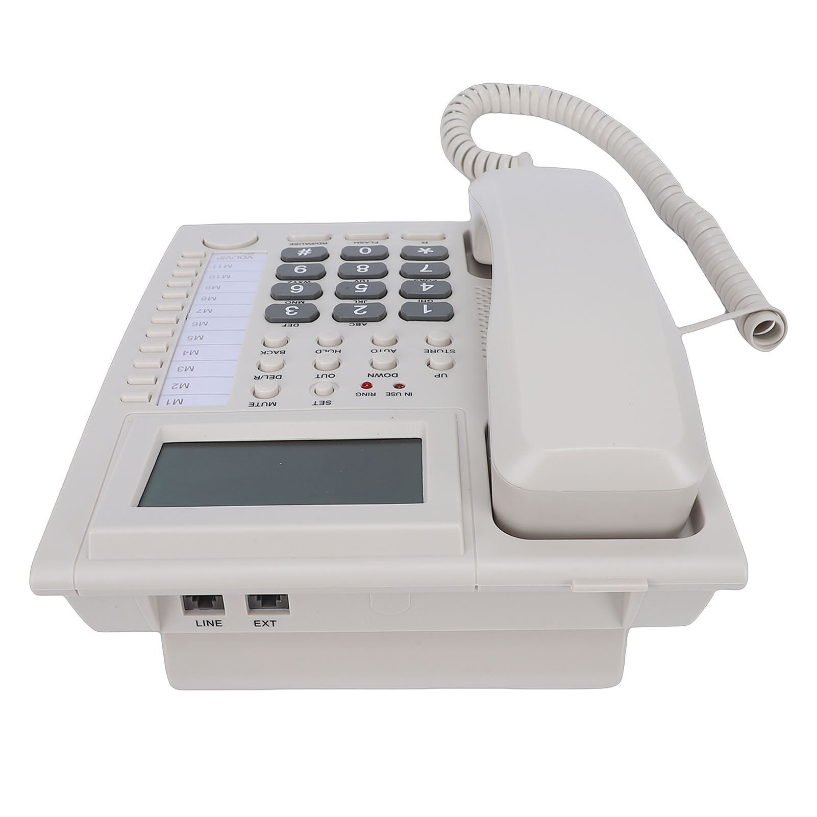 Big Key Phone: Проводной телефон с ЖК-дисплеем, 16 цифр, без батарей, фильтрация вызовов, для дома