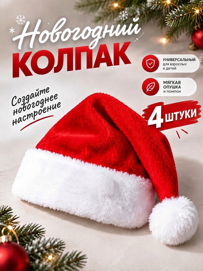 Новогодняя шапка Деда Мороза