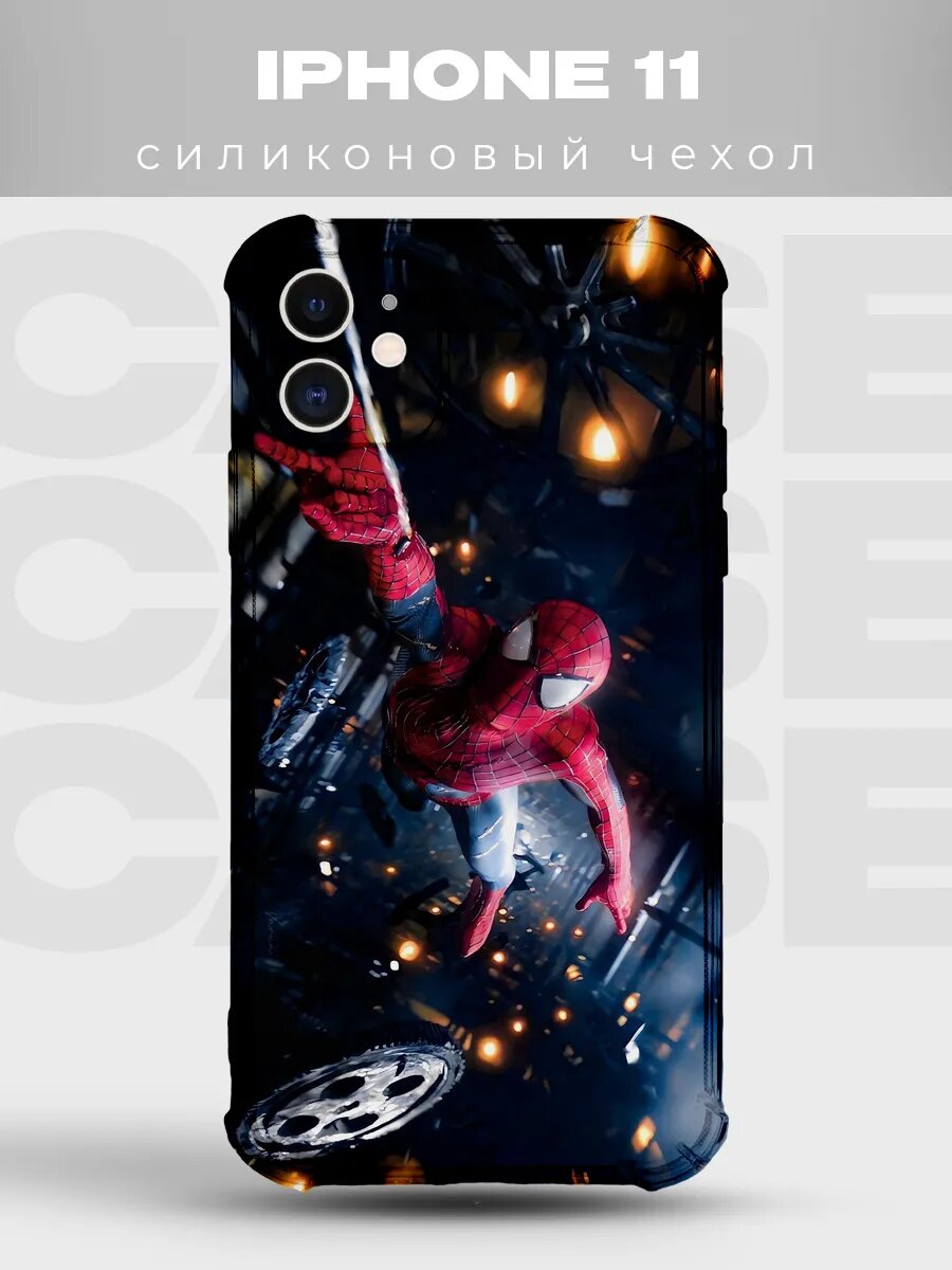 Чехол на iPhone 11 Человек-паук марвел spiderman комикс