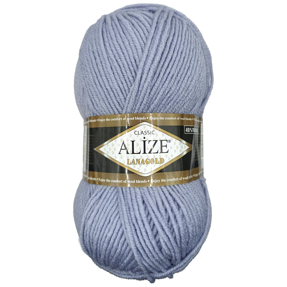 Пряжа для вязания Alize Lanagold classic 200 серо-сиреневый 100 гр/240 м 49% шерсть, 51% акрил