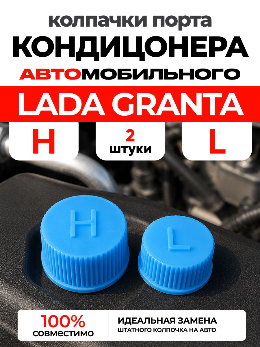 Колпачок порта кондиционера подходит для LADA GRANTA / Заглушка автокондиционера лада гранта высокого и низкого давления. ART: FT6-J4T9X