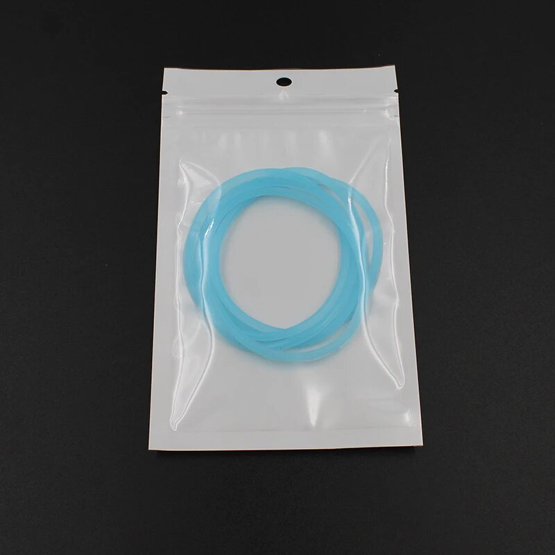 Резиновый браслет с кольцом 8 цветов Голубой, Light blue