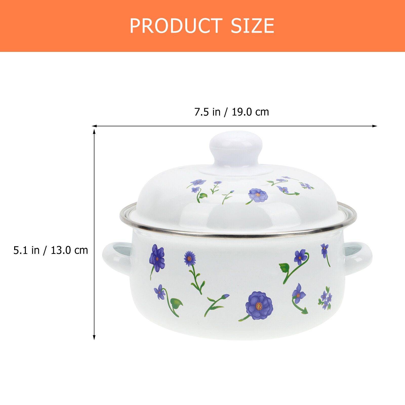 Кухонный Эмалированный Кастрюля С Крышкой Для Приготовления Супа 19X16CM