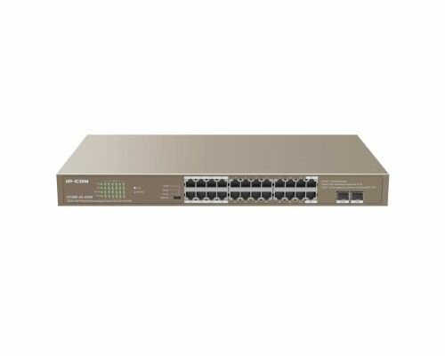 IP-COM G1126P-24-410W Неуправляемый гигабитный PoE коммутатор, 24 порта, 2 SFP порта, 410Вт