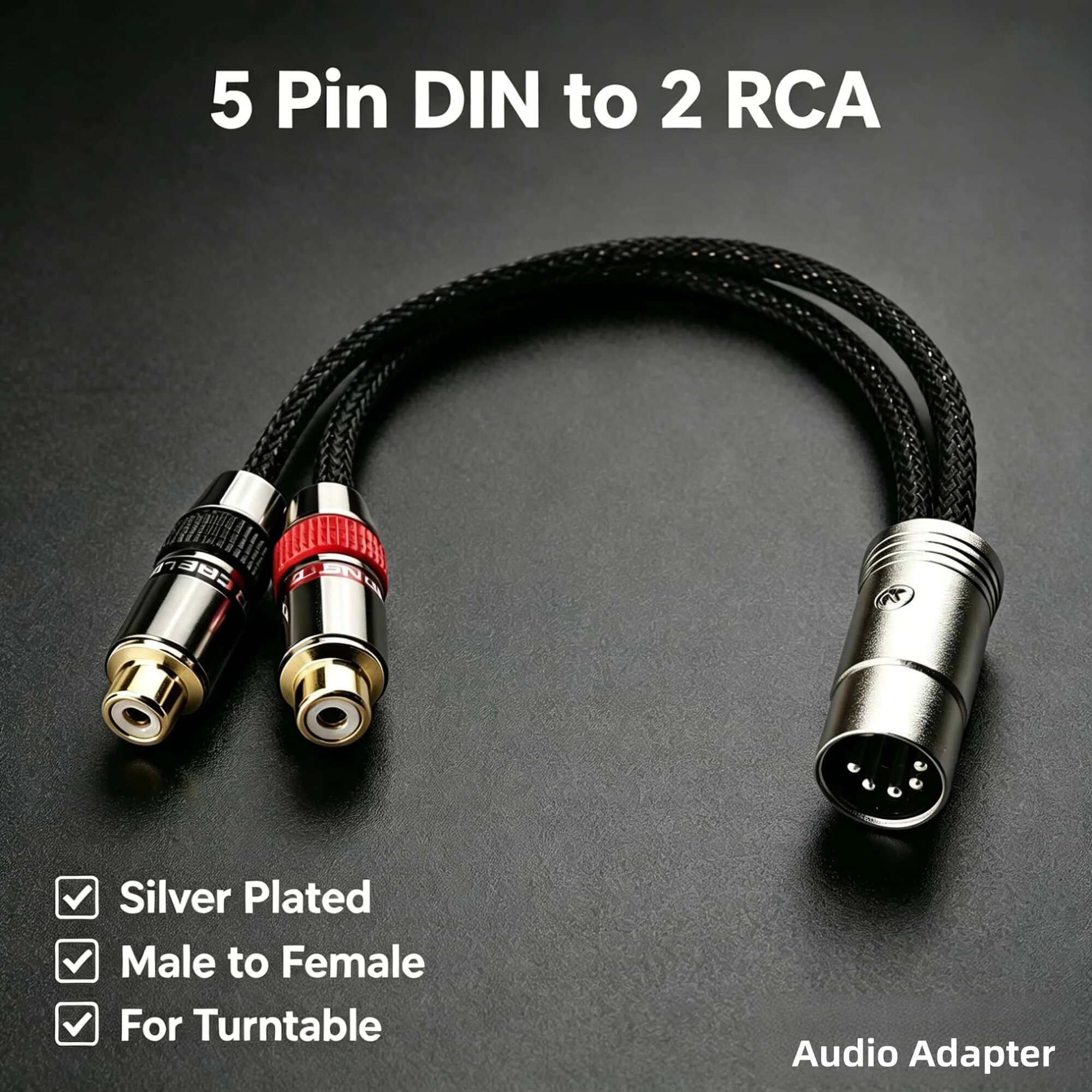 Audiocrast адаптер DIN 5 pin на 2 RCA