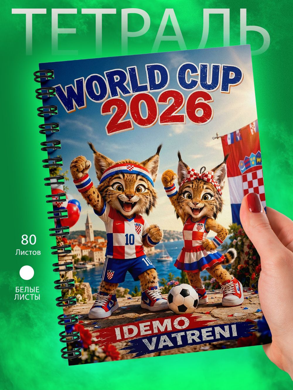 Тетрадь - Скетчбук А5 - Чемпионат Мира 2026 - Хорватия