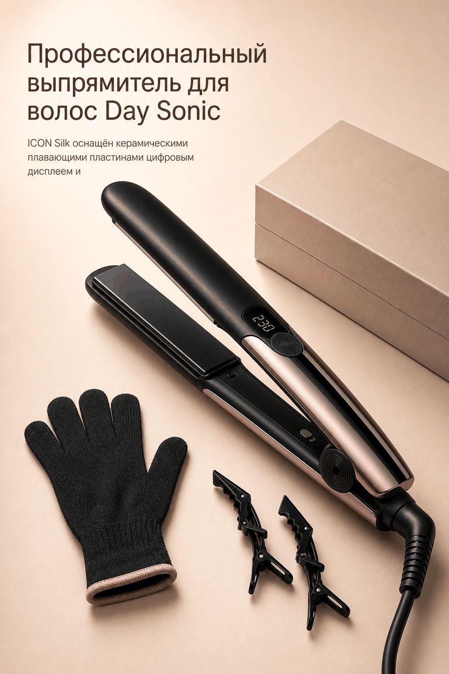 Выпрямитель для волос с керамическим покрытием Day Sonic ICON Silk 2.0