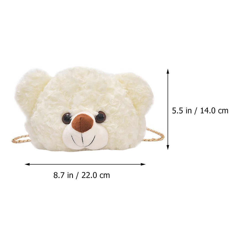 1 Pc Сумка Через Плечо Из Мягкой Игрушки В Форме Мишки Детская Сумочка Белый 22X14Cm
