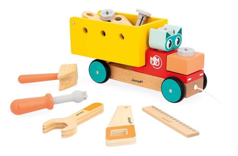 Игрушечная машинка Janod Brico'Kids грузовик для сборки, разноцветный