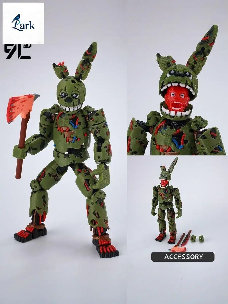 9L3D Фигурка Спрингтрап (Springtrap) FNAF, 3D-печатный подвижный манекен